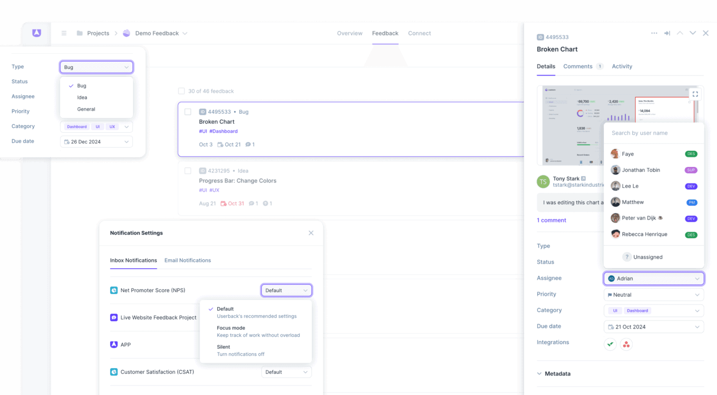 Streamlined User Feedback Management Tool · Userback