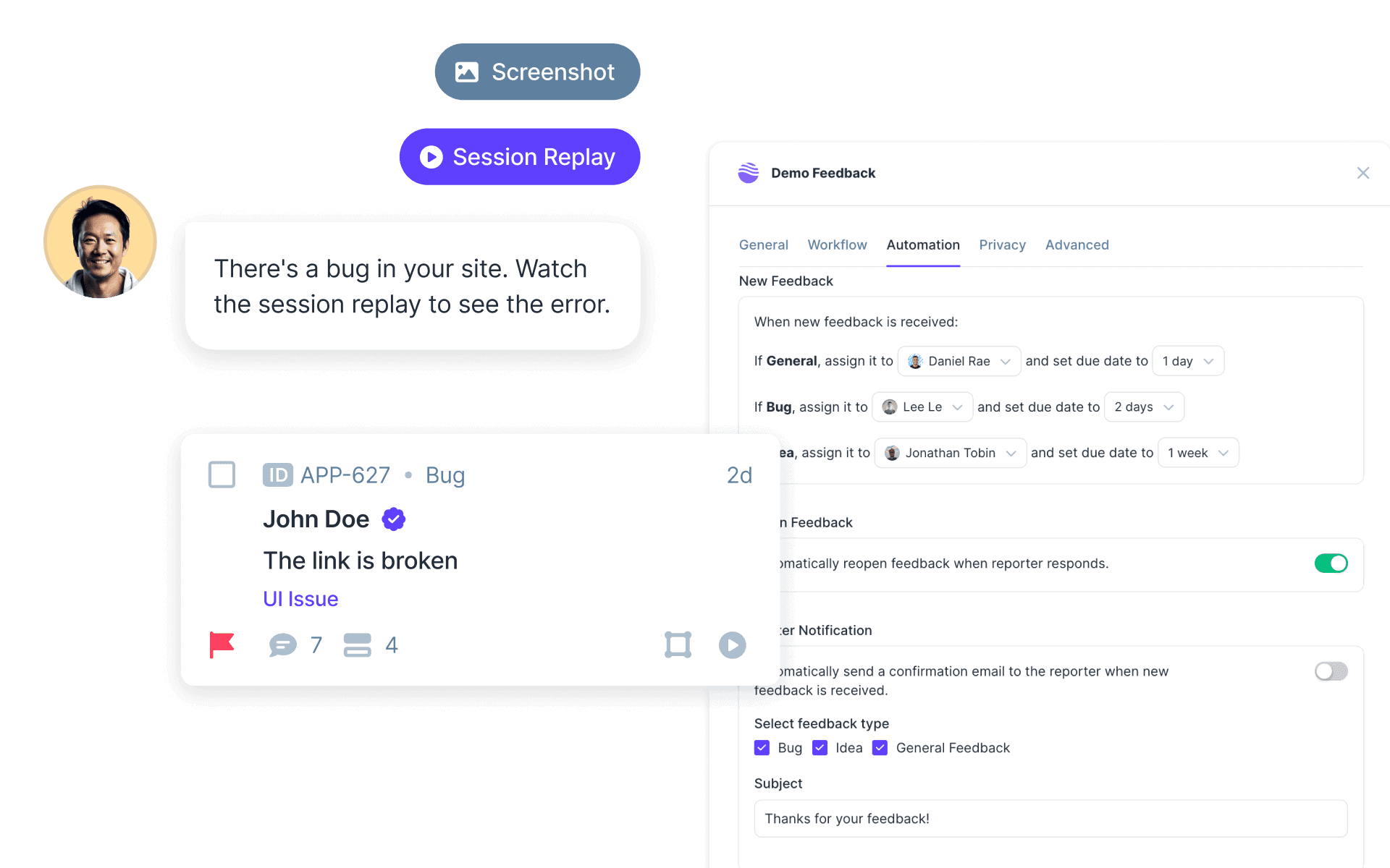 Feedback Automation Streamline Workflows With Userback